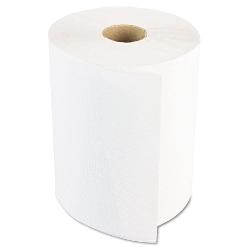 Hardwound Paper Towels, 1-ply, 8" X 600ft, White, 2" Core, 12 Rolls-ca ...
