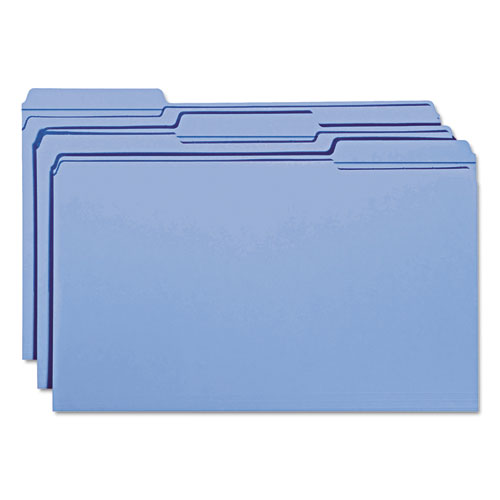 Reinforced Top Tab Colored File Folders, 1-3-cut Tabs, Legal Size, Blu ...